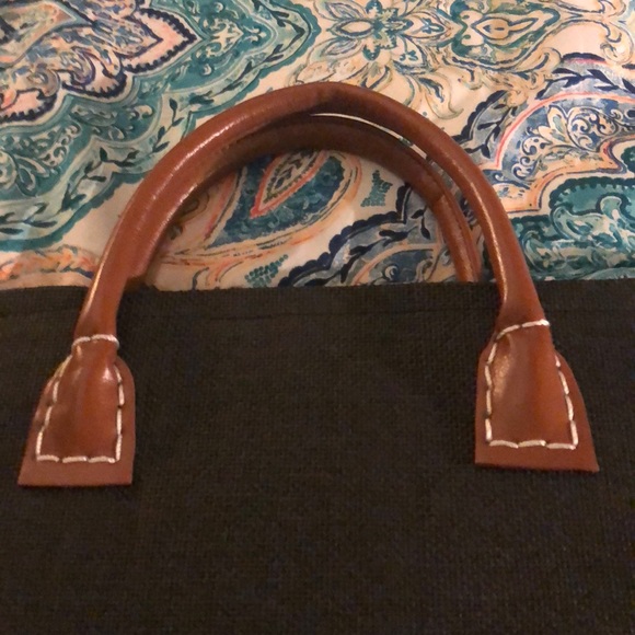 MSC | Bags | Large Msc Black Linen Tote Bag With Stitching Nwt | Poshmark